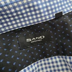 sand copenhagen | Shirts | Sand Copenhagen Mens Blue And White Gingham ...